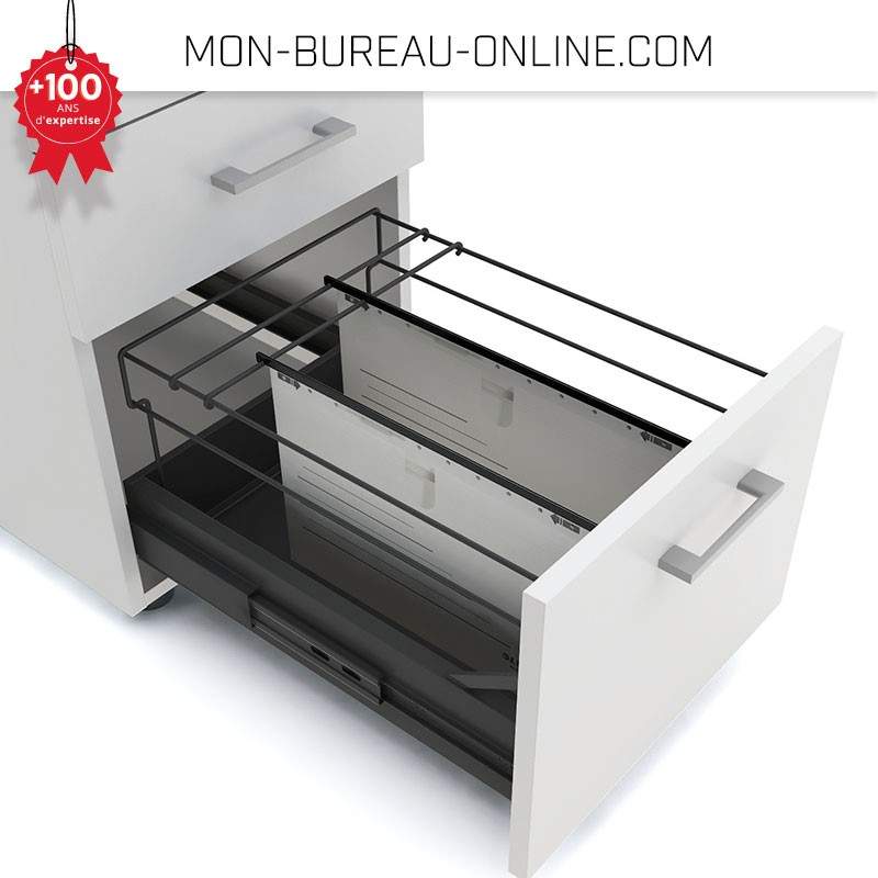 Caisson de rangement - 3 tiroirs en métal. 13 coloris au choix