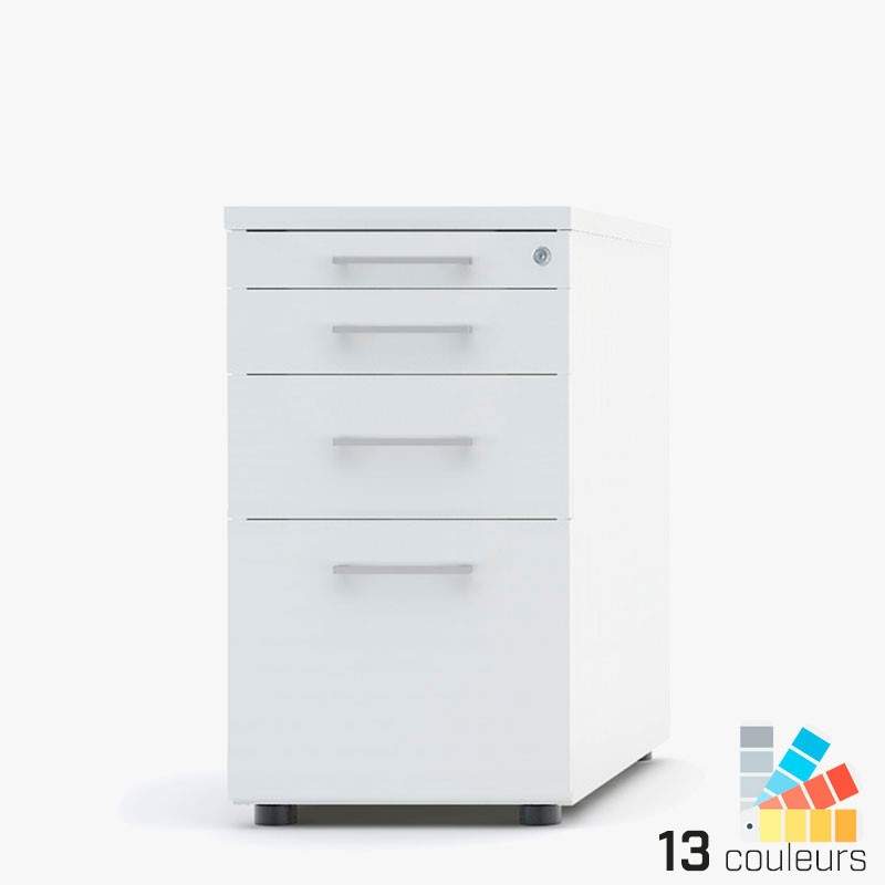 Caisson de rangement haute qualité - 4 tiroirs - 13 Couleurs au choix