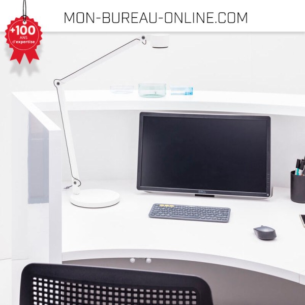 Elégante banque d'accueil arrondie lumineuse à LED - 14 couleurs au choix