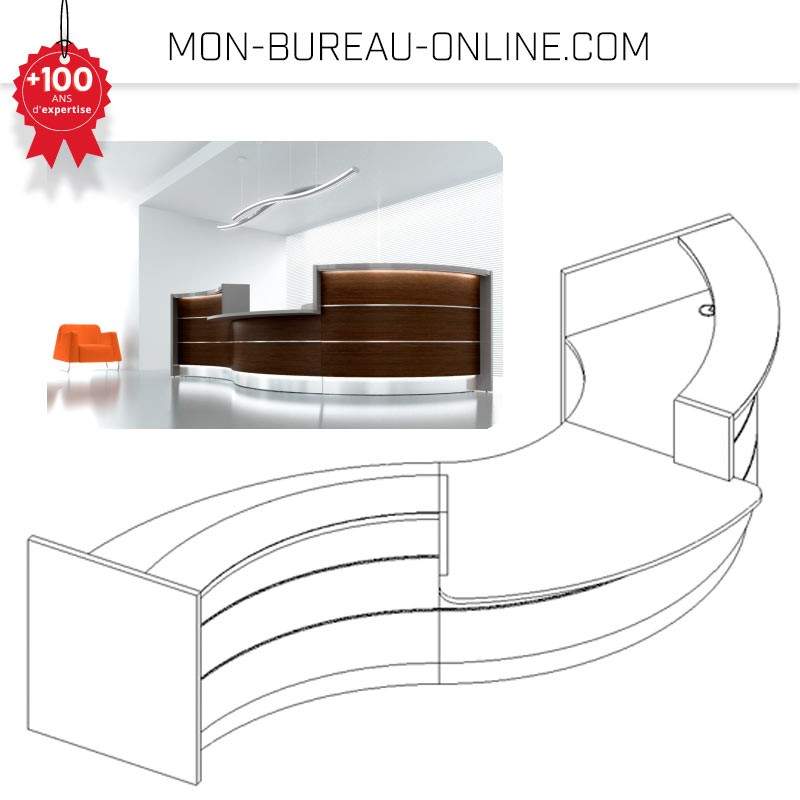 Superbe banque d'accueil design avec comptoir - Lumineuse -15 Coloris ... Superbe banque d'accueil design avec comptoir - Lumineuse -15 Coloris ...