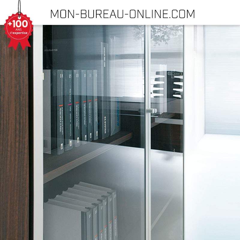 Vitrine pour bureau haut de gamme avec porte en verre trempée - Mito