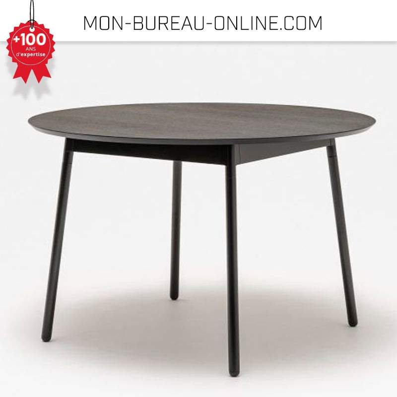 Table de réunion ronde avec pied en métal - 4 personnes - Collection Unity