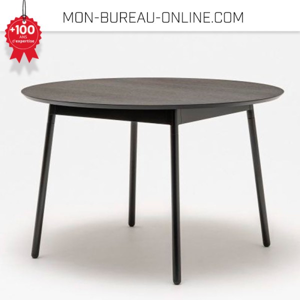 Table de réunion ronde avec pied en métal - 4 personnes - Collection Unity