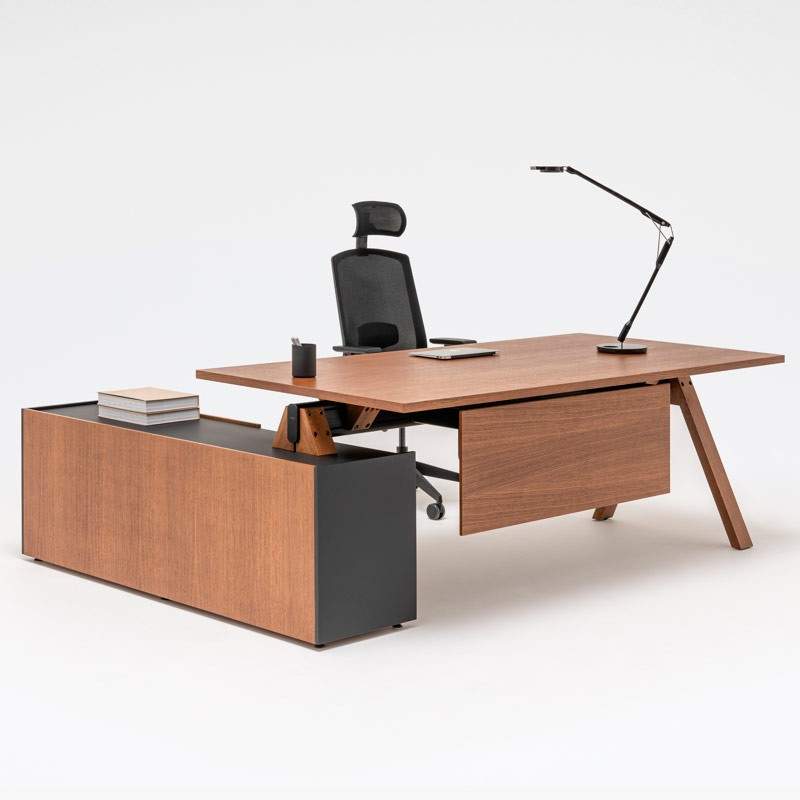 Bureau de direction haut de gamme - Chêne cuivré - Vega