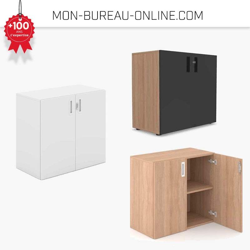 Armoire basse de bureau H. 72 cm Blanc Au Meilleur Prix