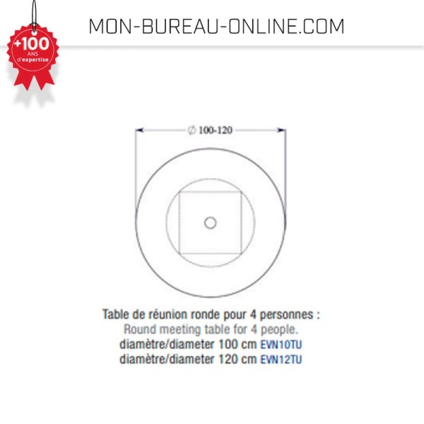 Table de réunion ronde pour 4 personnes -Tarif le plus bas du marché