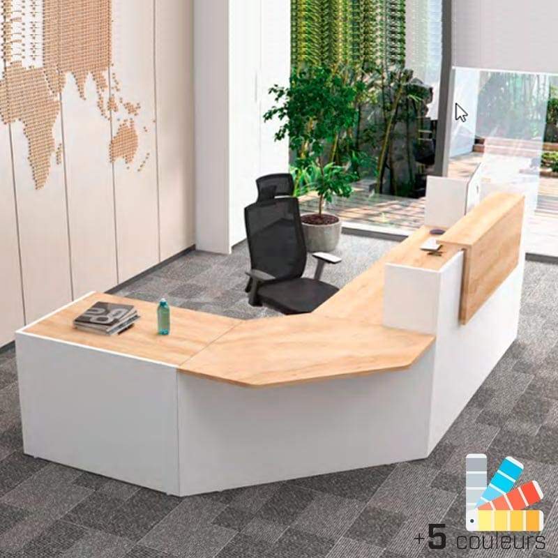 Banque d'accueil d'angle avec accès PMR - Livraison rapide