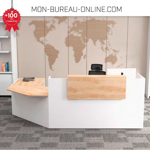 Banque d'accueil d'angle avec accès PMR - Livraison rapide